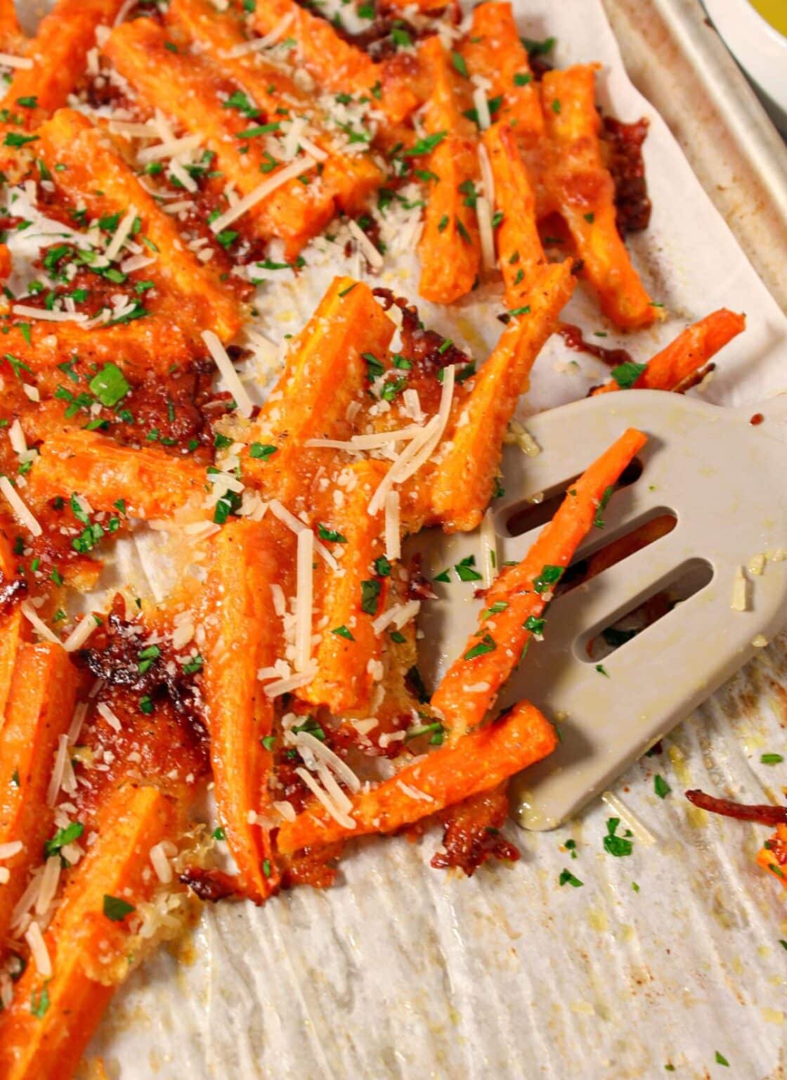 Crispy Parmesan Carrot Sticks - The Balanced Nutritionist