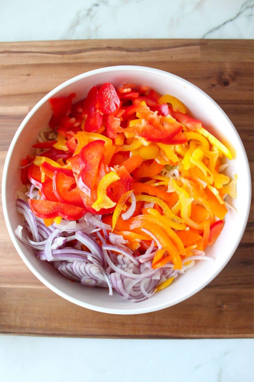 Sweet & Tangy Bell Pepper Slaw - The Balanced Nutritionist