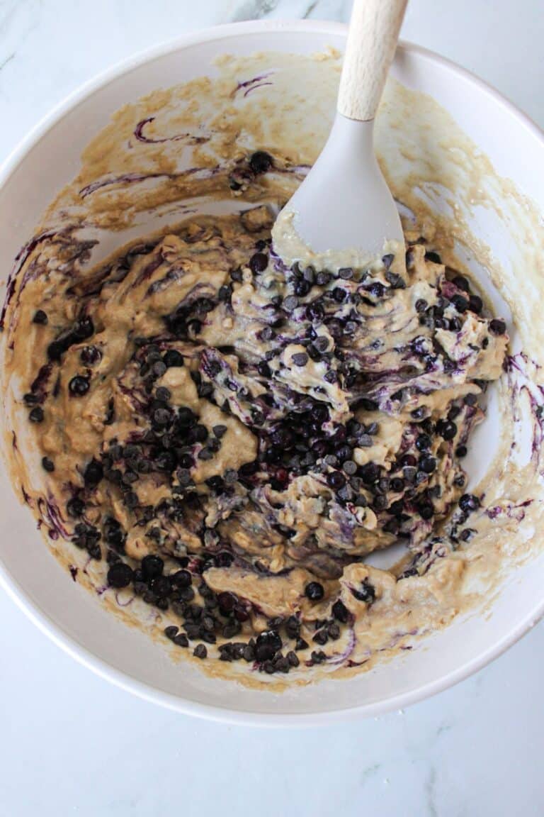 Healthy Blueberry Chocolate Chip Muffins - The Balanced Nutritionist