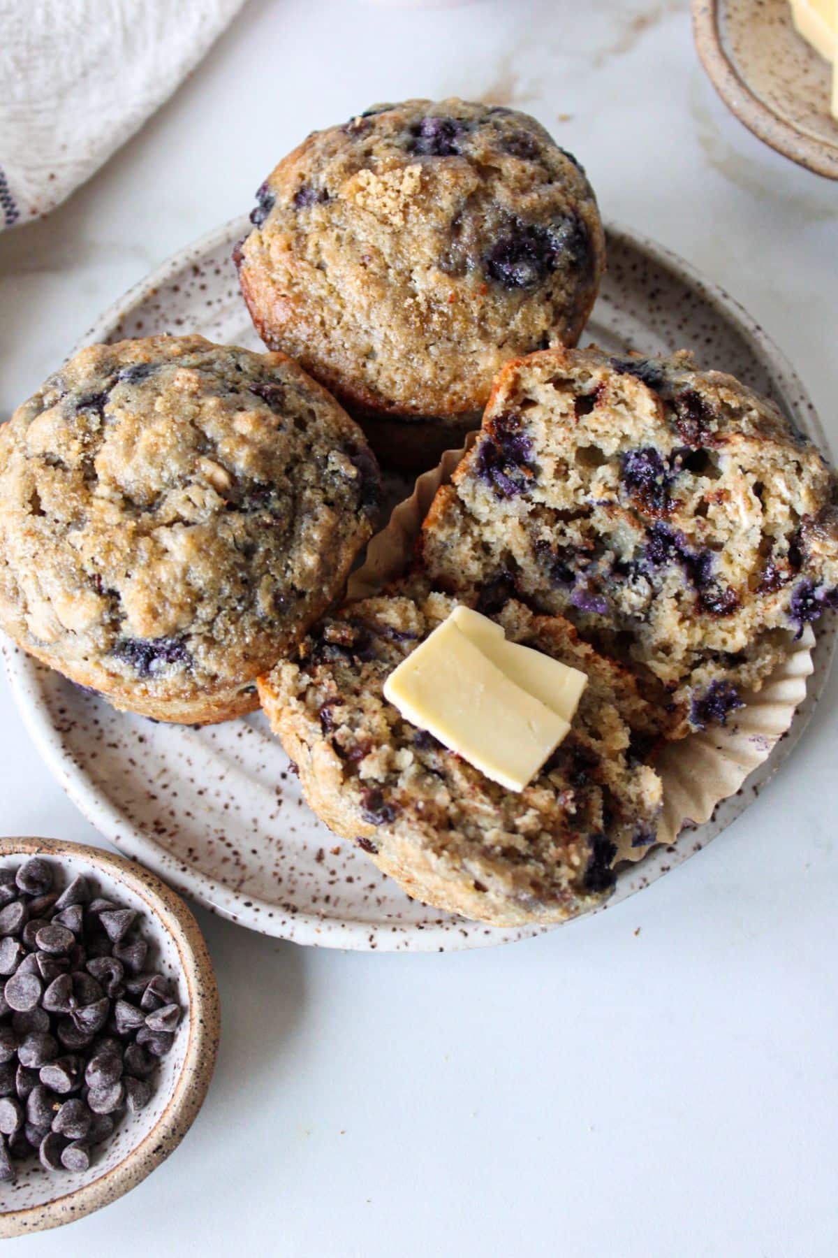 Healthy Blueberry Chocolate Chip Muffins - The Balanced Nutritionist
