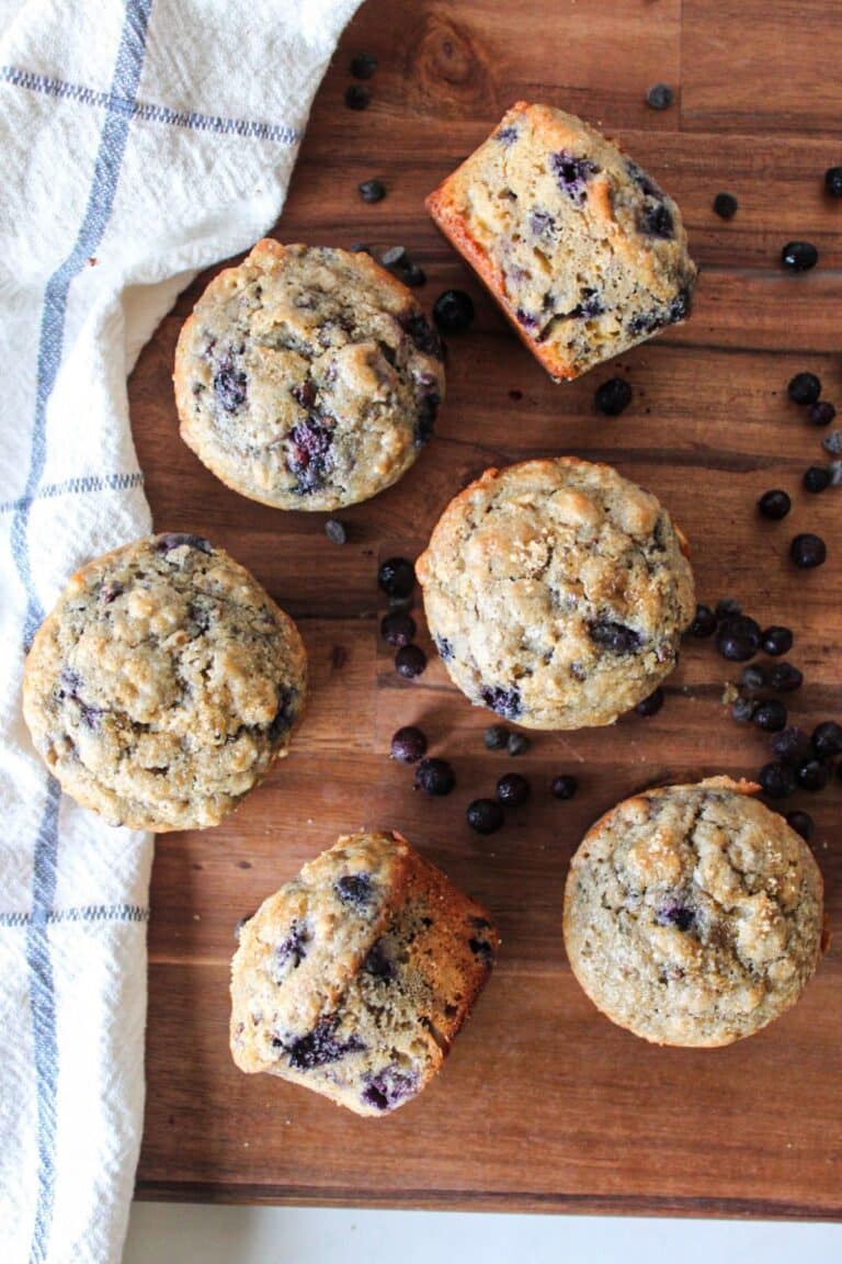 Healthy Blueberry Chocolate Chip Muffins - The Balanced Nutritionist
