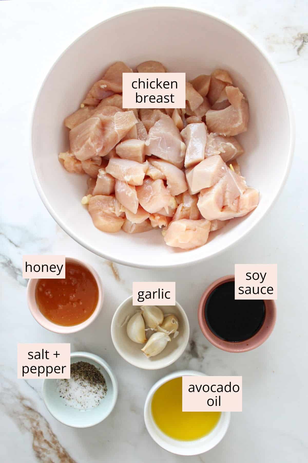 Quick + Easy Honey Garlic Chicken Cubes - The Balanced Nutritionist