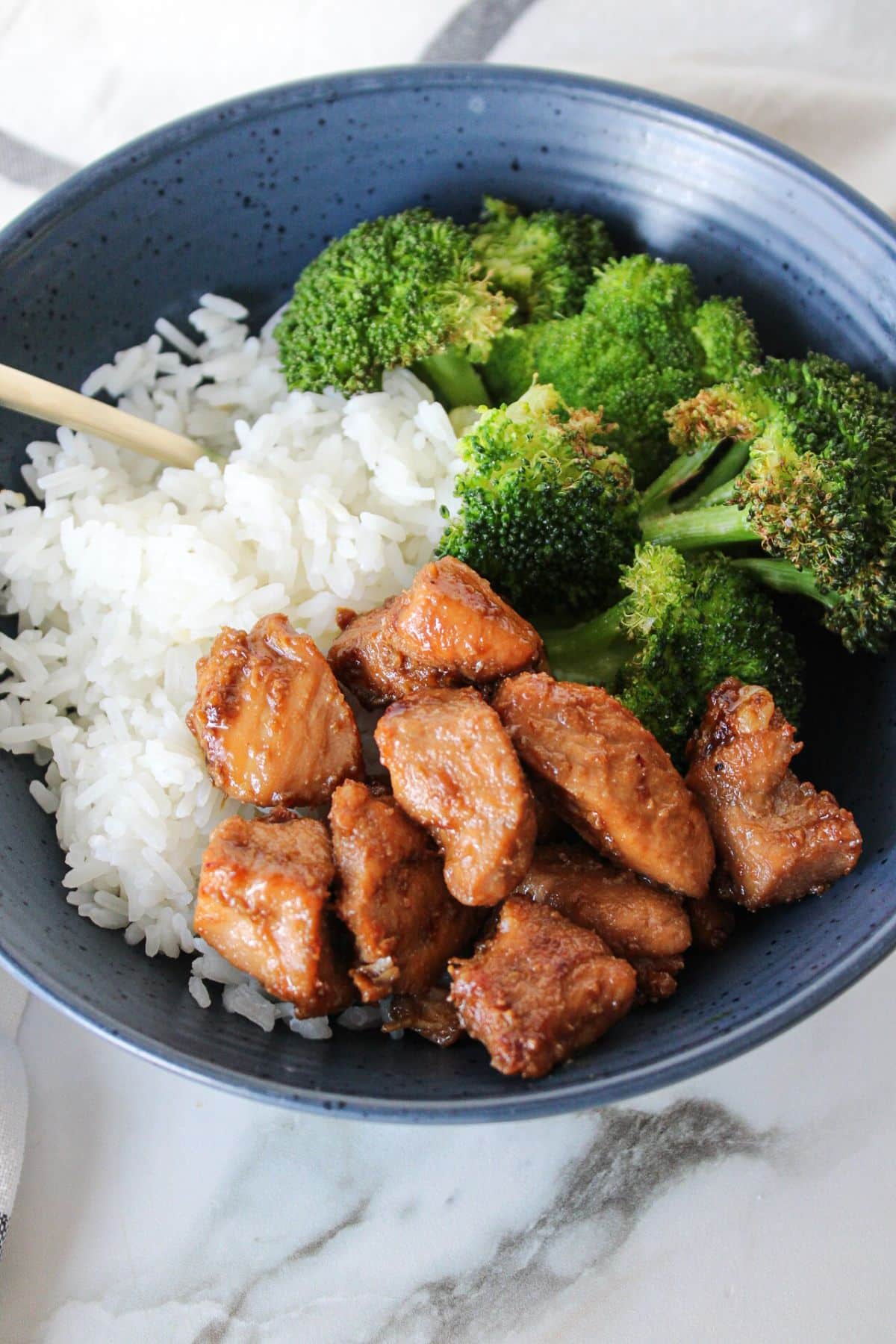 Quick + Easy Honey Garlic Chicken Cubes - The Balanced Nutritionist