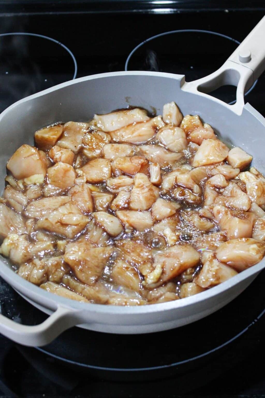 Quick + Easy Honey Garlic Chicken Cubes - The Balanced Nutritionist
