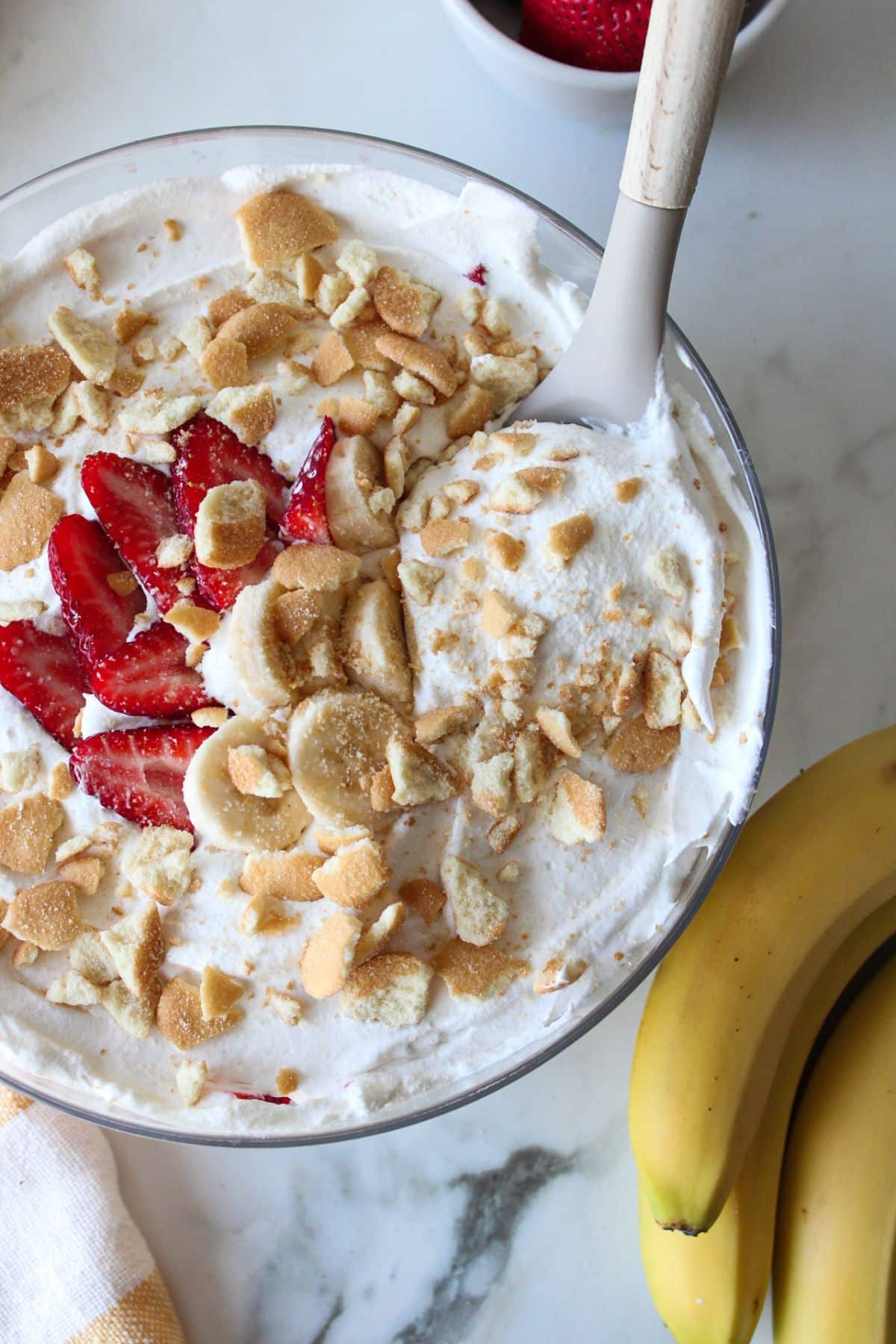 Creamy Strawberry Banana Pudding Dessert - The Balanced Nutritionist