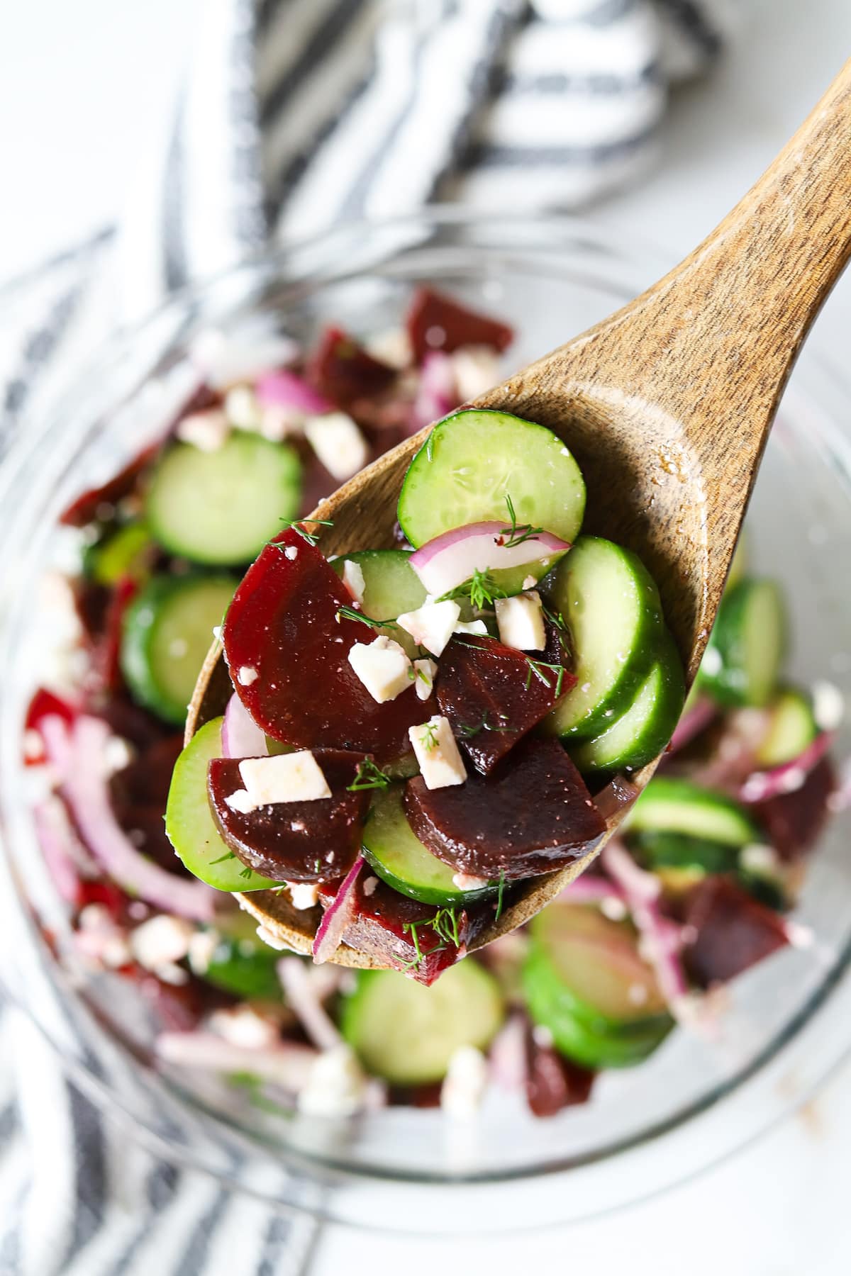 Cucumber Beet Salad with Feta Cheese - The Balanced Nutritionist