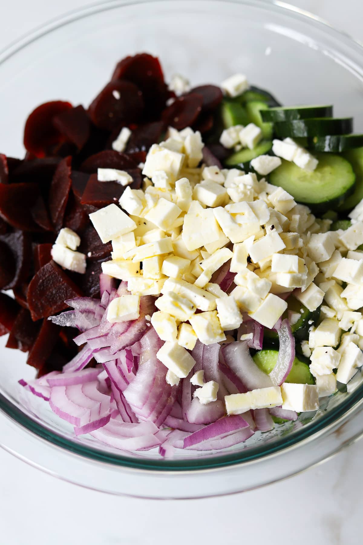 Cucumber Beet Salad with Feta Cheese - The Balanced Nutritionist