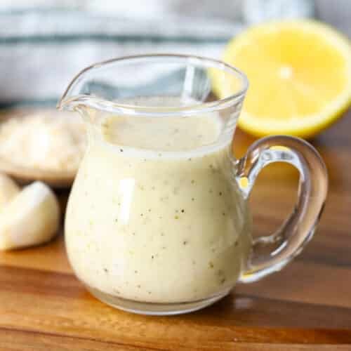 Easy Garlic Parmesan Dressing - The Balanced Nutritionist