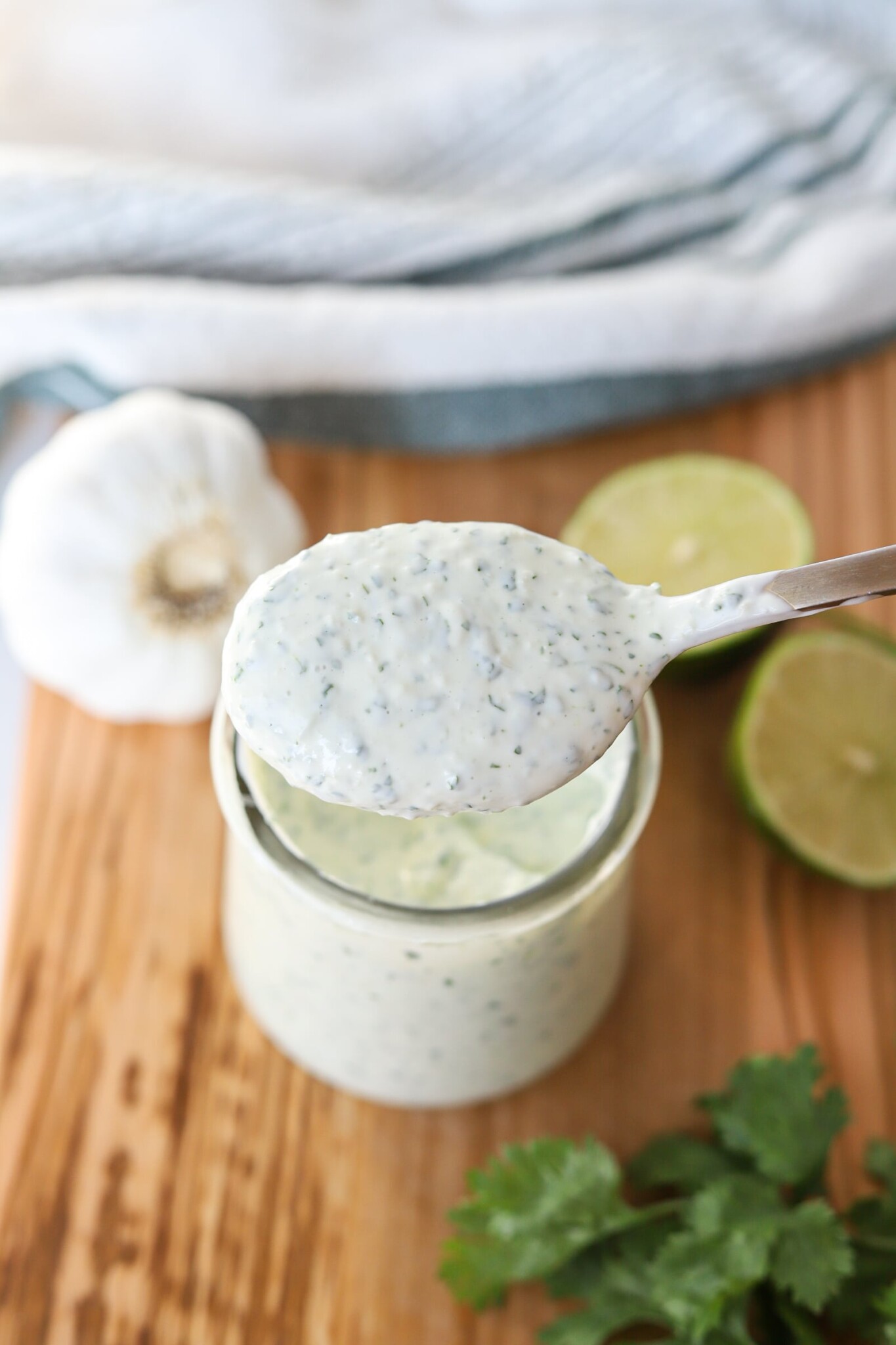 Creamy Garlic Cilantro Sauce - The Balanced Nutritionist