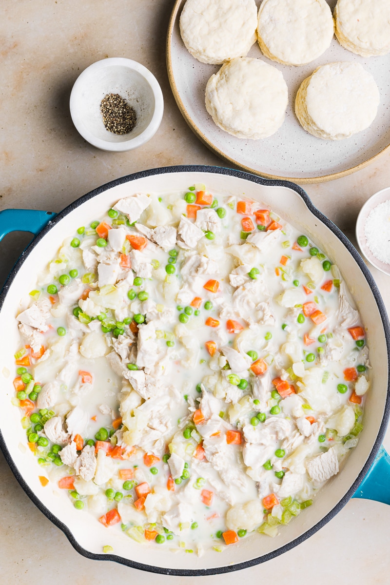 Turkey Pot Pie with Biscuits (Easy Recipe for Leftover Turkey) - The ...