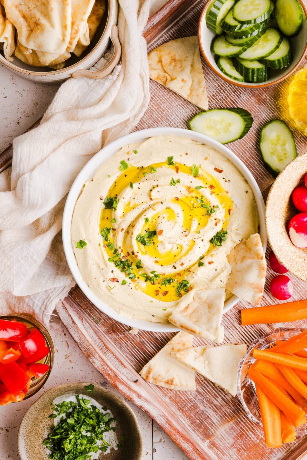Easy Creamy High Protein Hummus - The Balanced Nutritionist