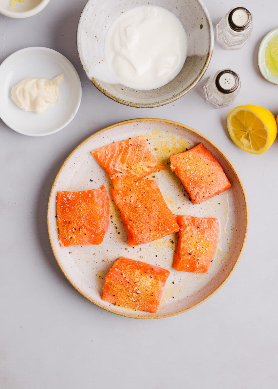 Salmon Sliders with Lemon Garlic Slaw - The Balanced Nutritionist