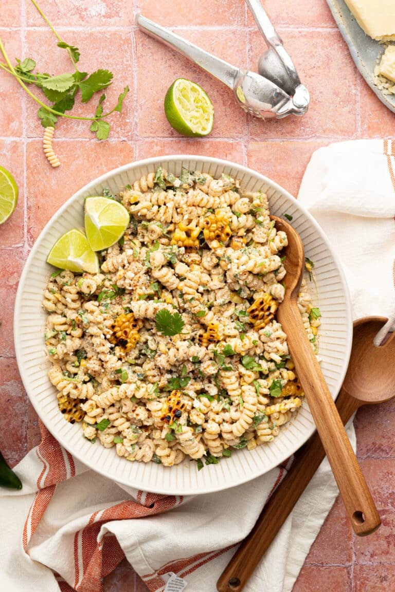 Elote Pasta Salad (Street Corn Pasta Salad) - The Balanced Nutritionist