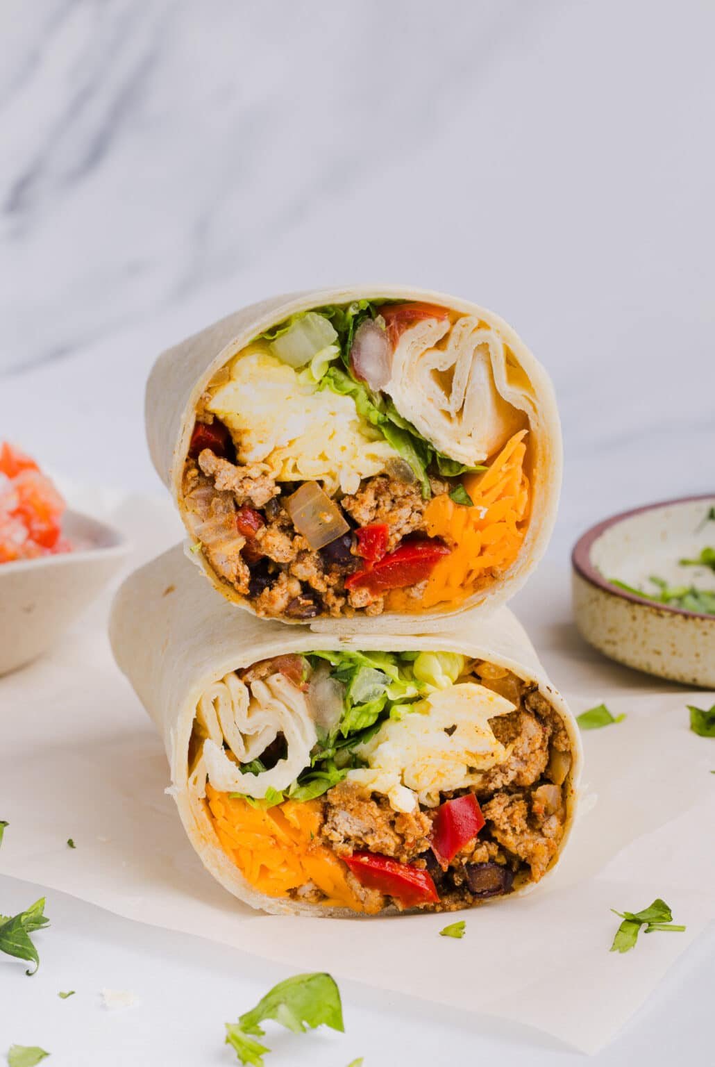 High Protein Breakfast Burritos (Meal Prep Friendly) - The Balanced ...