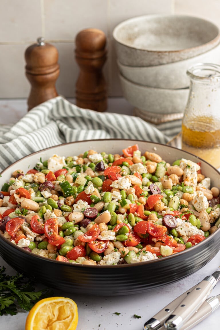 High Protein Bean Salad - The Balanced Nutritionist