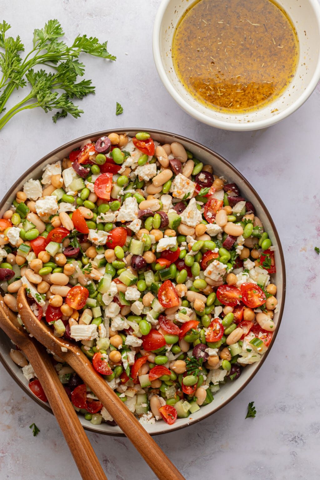 High Protein Bean Salad - The Balanced Nutritionist