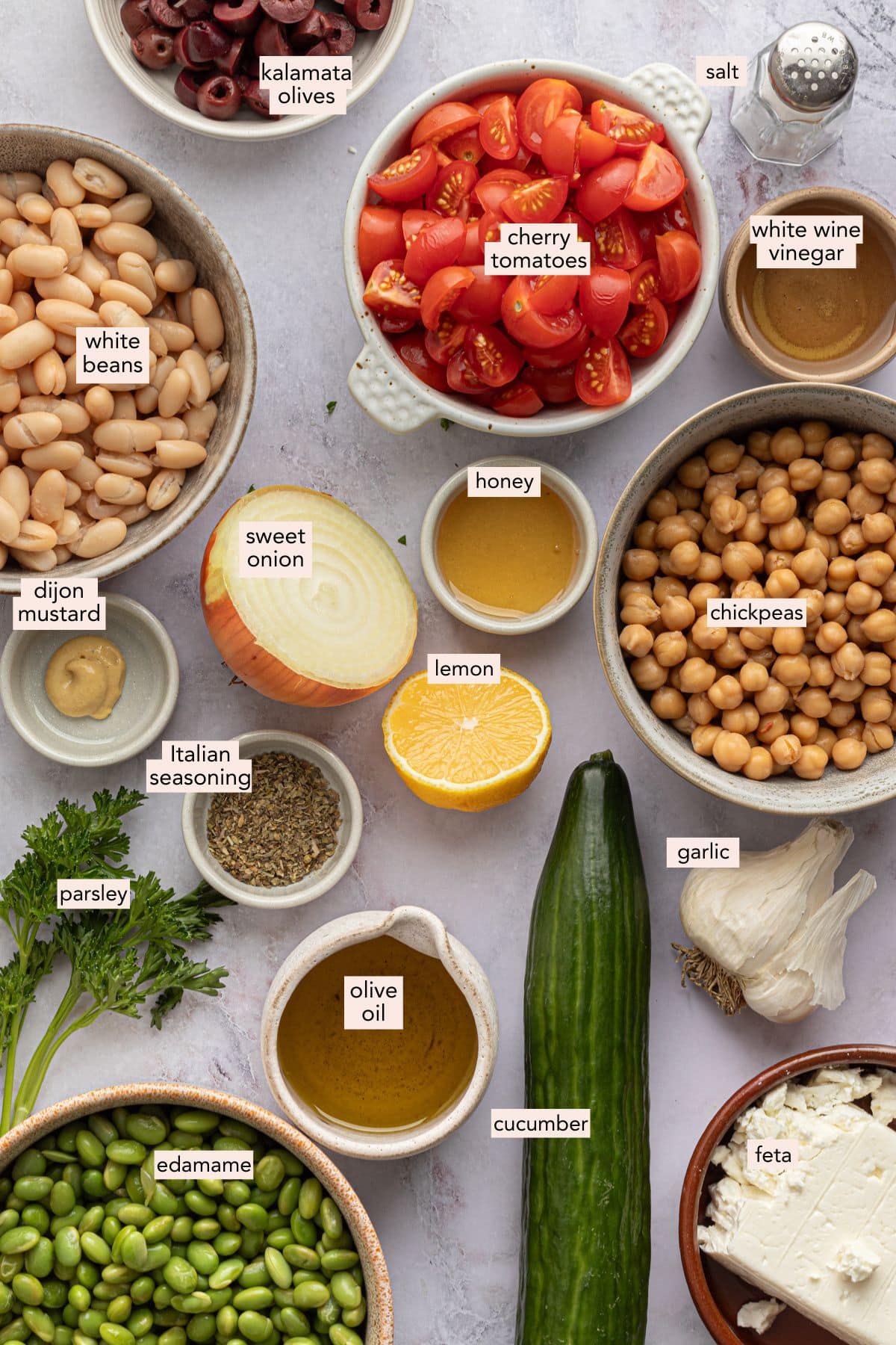 High Protein Bean Salad - The Balanced Nutritionist