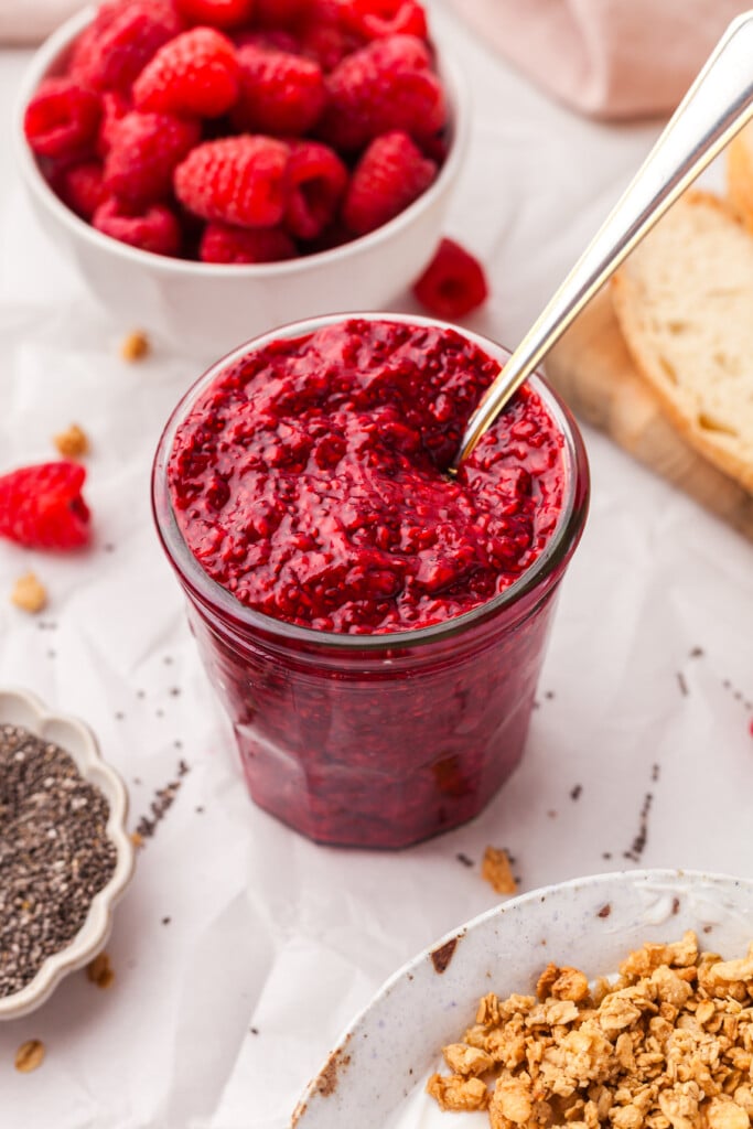 Raspberry Chia Jam | The Balanced Nutritionist