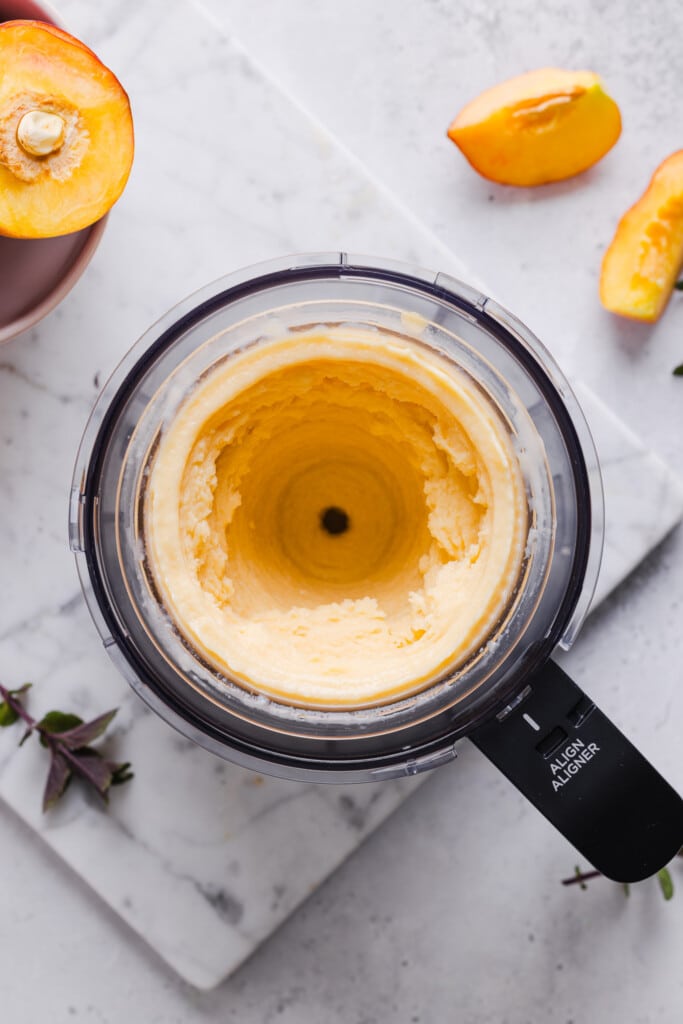 Easy Ninja Creami Peach Ice Cream | The Balanced Nutritionist