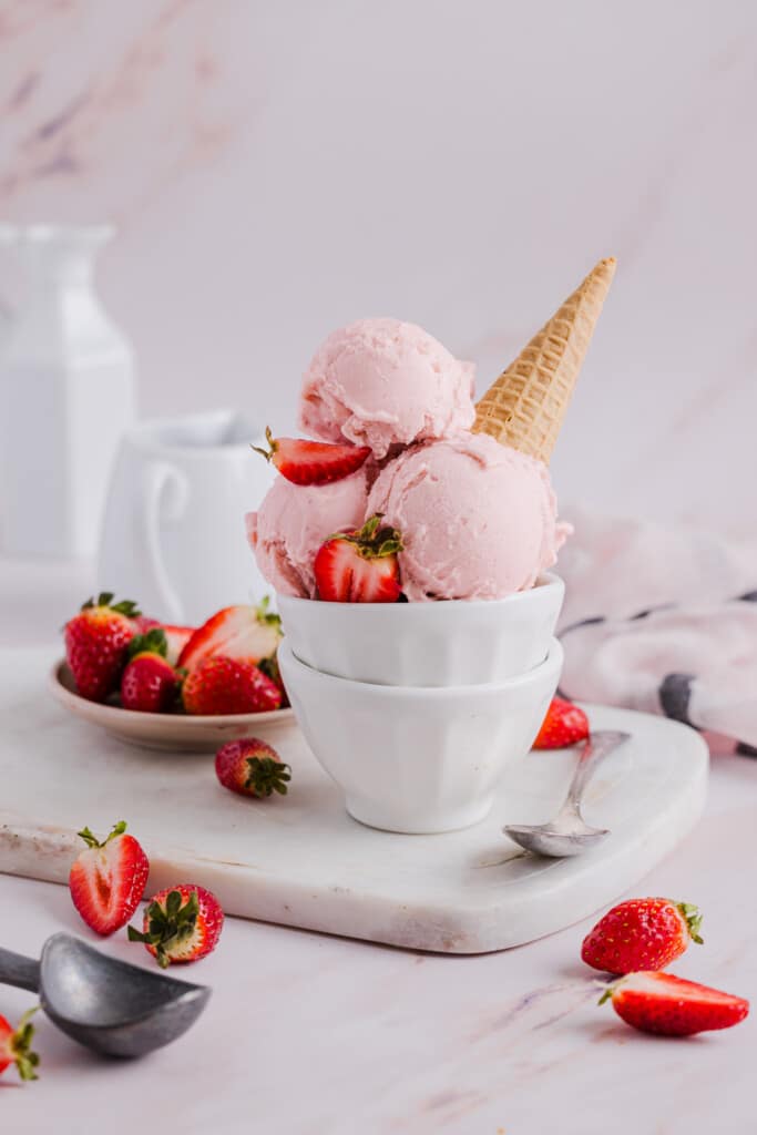 Ninja Creami Strawberry Ice Cream | The Balanced Nutritionist