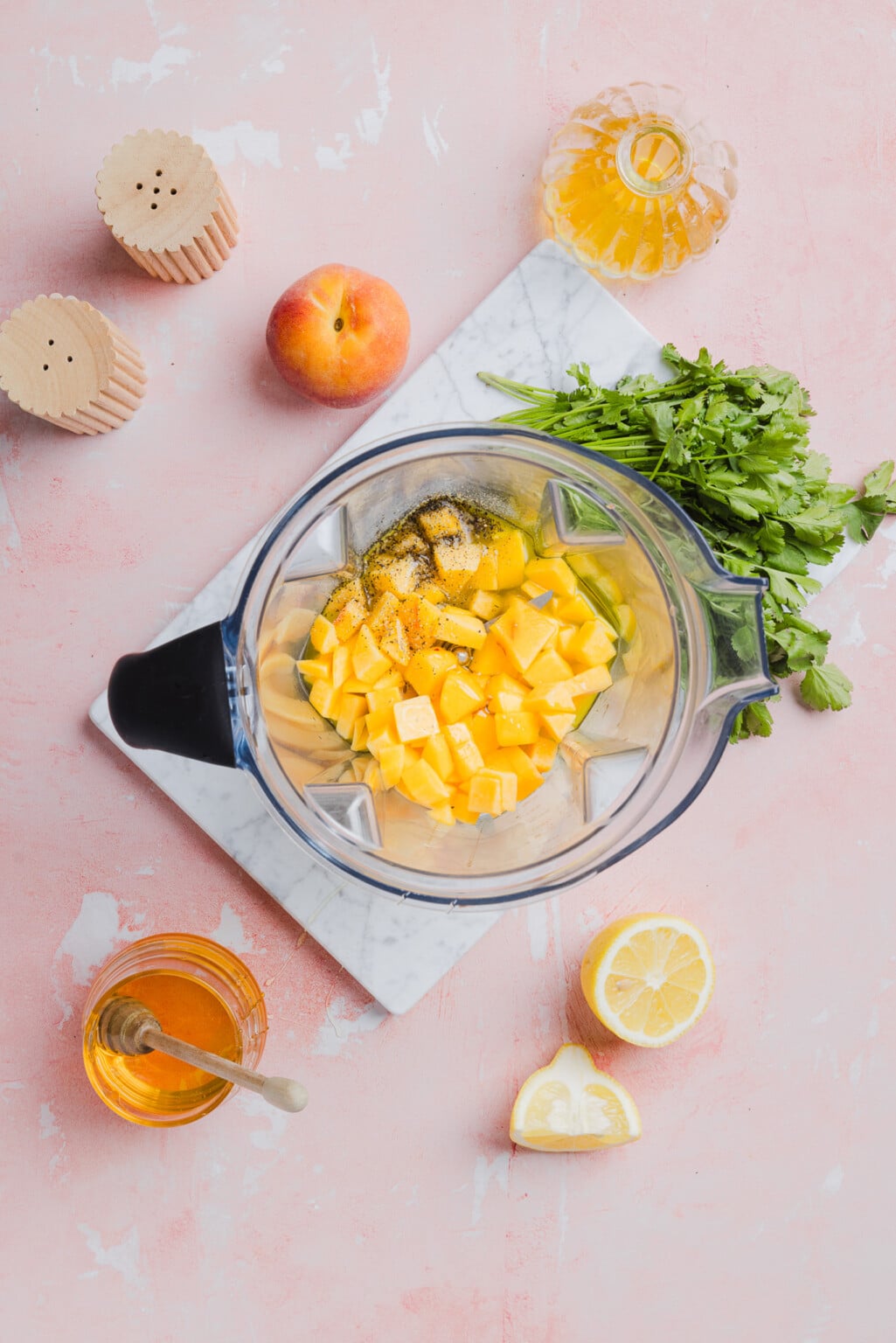 Easy Peach Vinaigrette | The Balanced Nutritionist