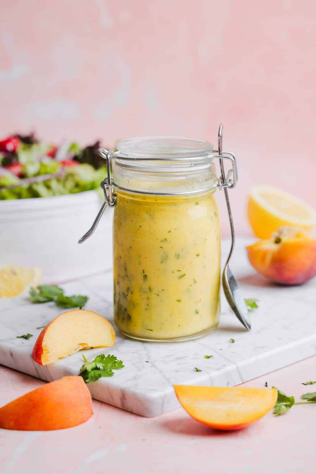 Easy Peach Vinaigrette | The Balanced Nutritionist