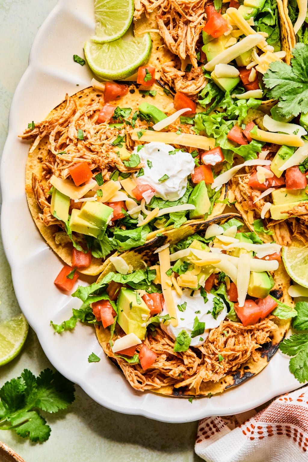 Slow Cooker Shredded Chicken Tacos - The Balanced Nutritionist